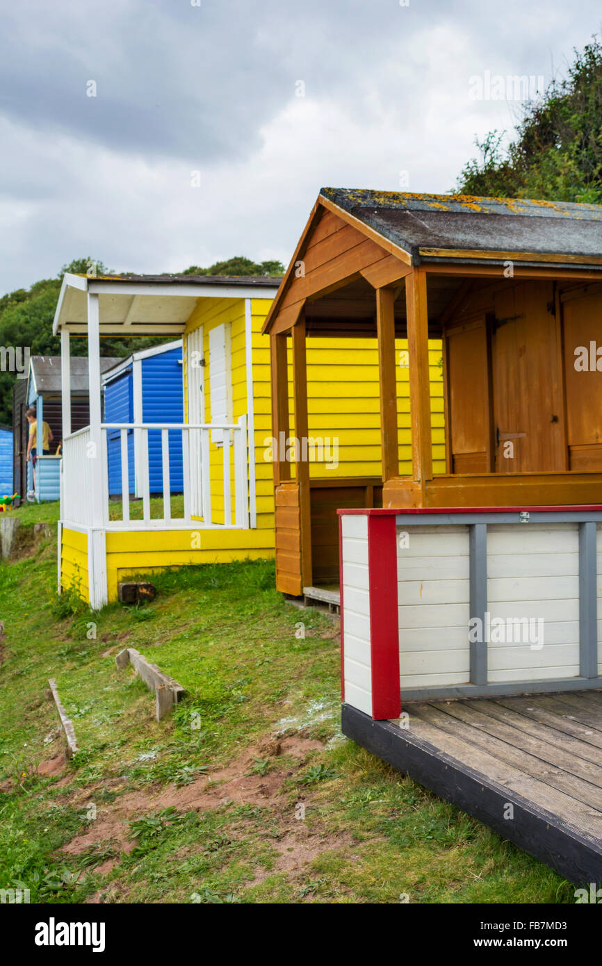 Beautiful Bathing houses on the British beach, Scotland, Uk Stock Photo ...
