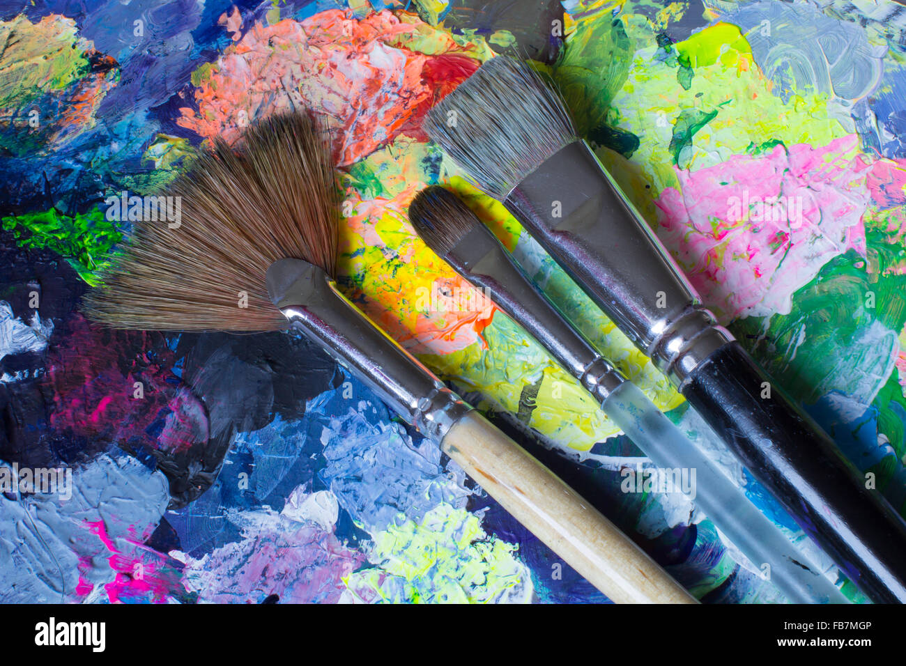 Art tools set, paintbrushes Stock Photo - Alamy