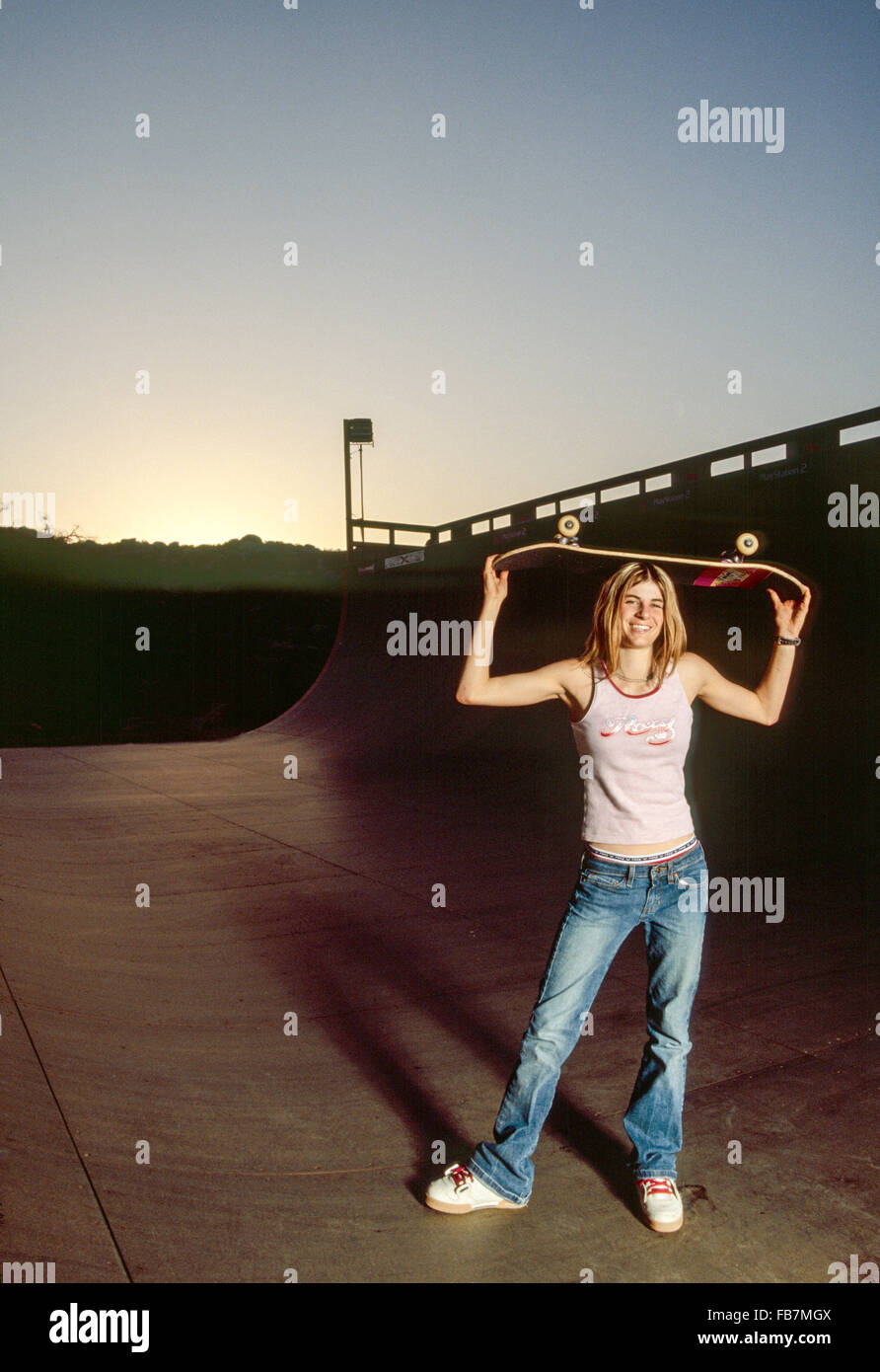 LOS ANGELES, CA – MAY 24: Lyn-Z Adams Skateboarding on a ramp in Los ...