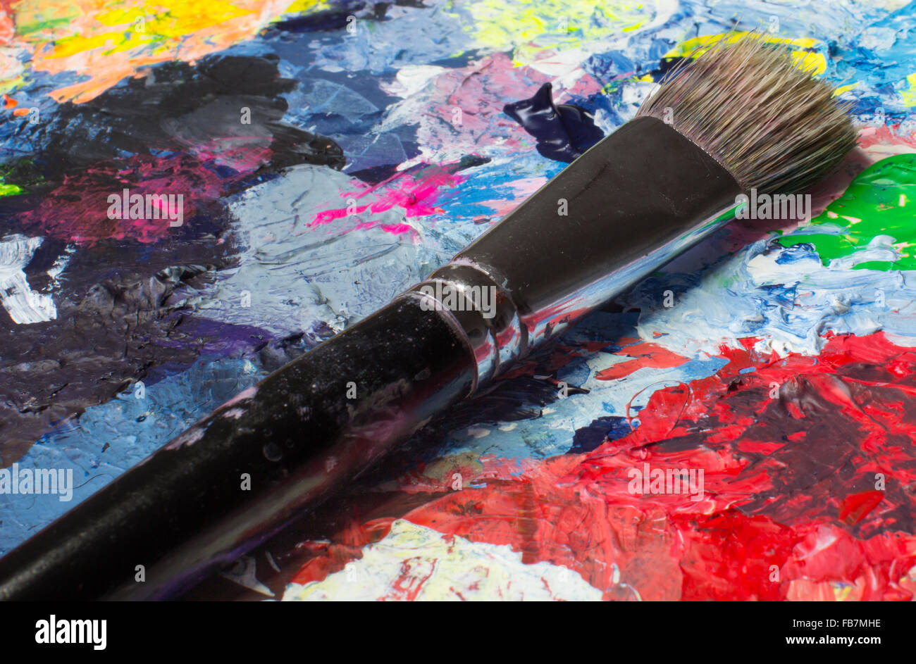 Art tools set, bright brush Stock Photo - Alamy