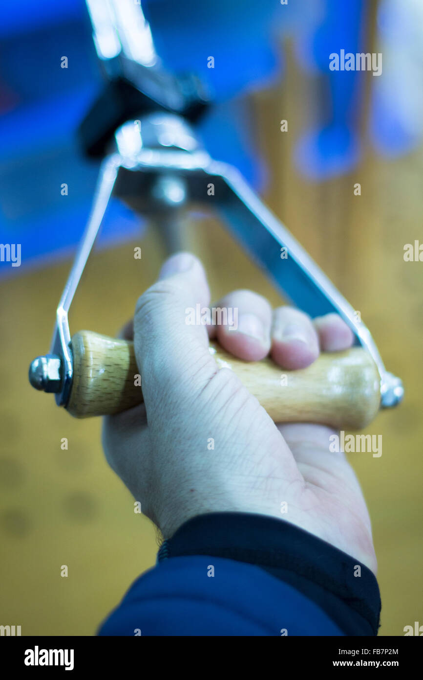 Physiotherapy and orthopedics clinic patient in hand, fingers and wrist ...