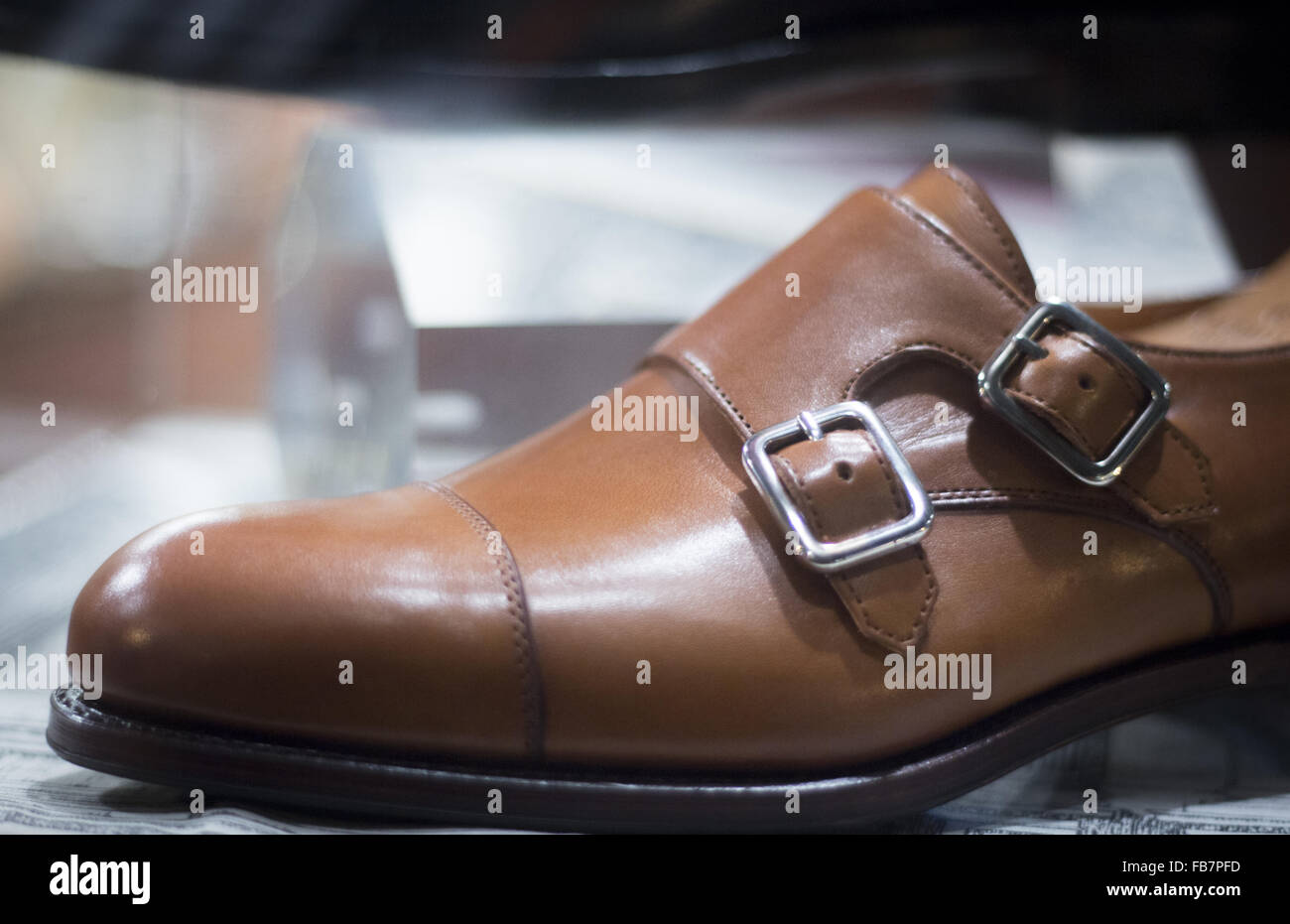 Shoe retail store men's shoes on display in shop window photo Stock ...