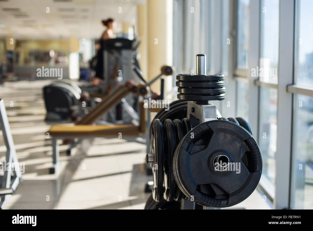 Training apparatus in gym hall Stock Photo - Alamy