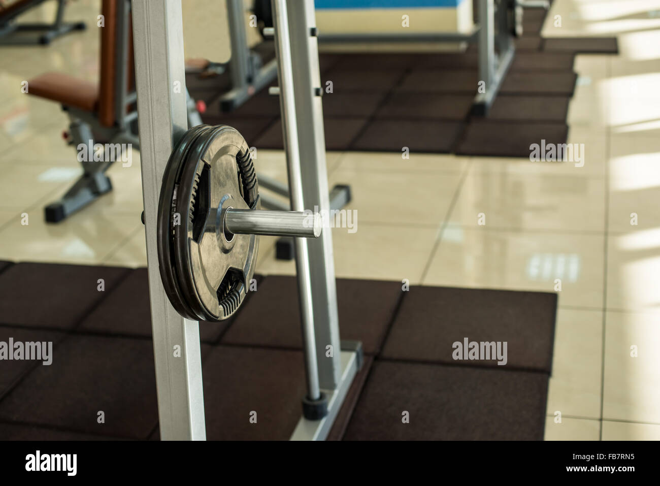 Training apparatus in a gym hall Stock Photo - Alamy