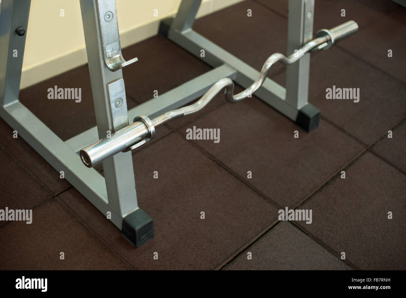 Cambered bench press bar Stock Photo - Alamy