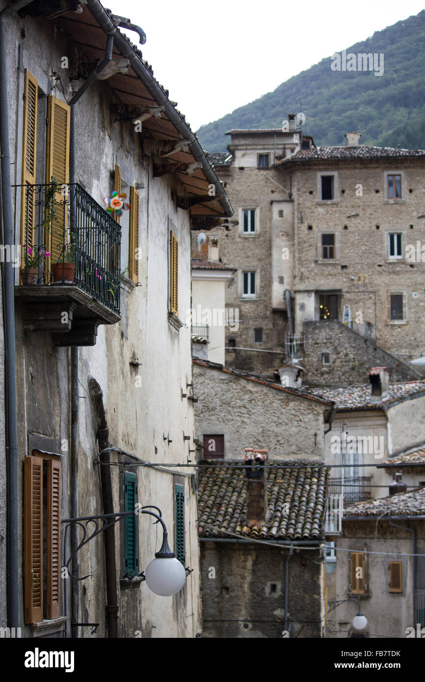 Italy-Abruzzo-Scanno-house and windows Stock Photo - Alamy