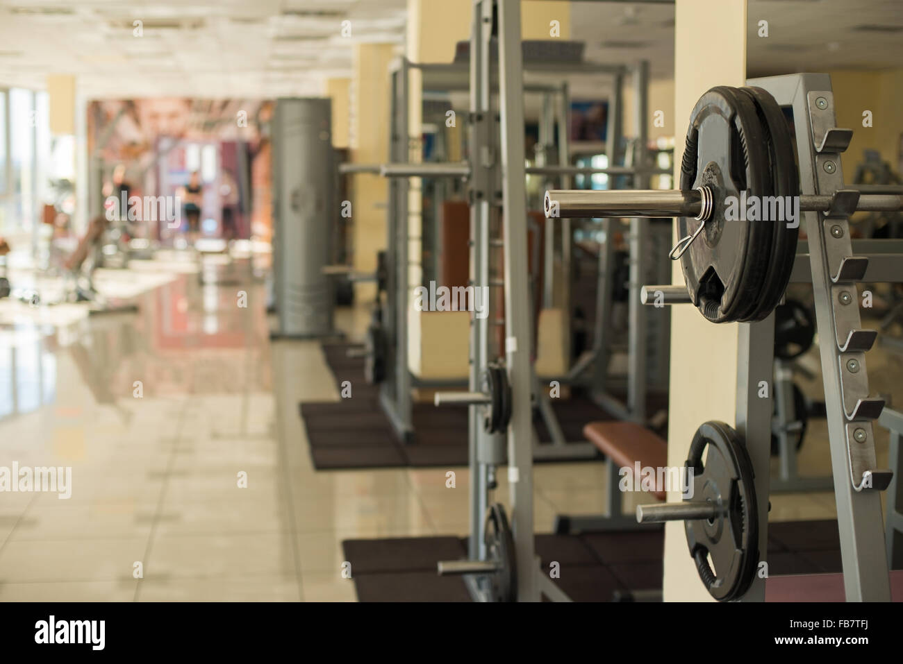 Trainers in gym hall Stock Photo - Alamy