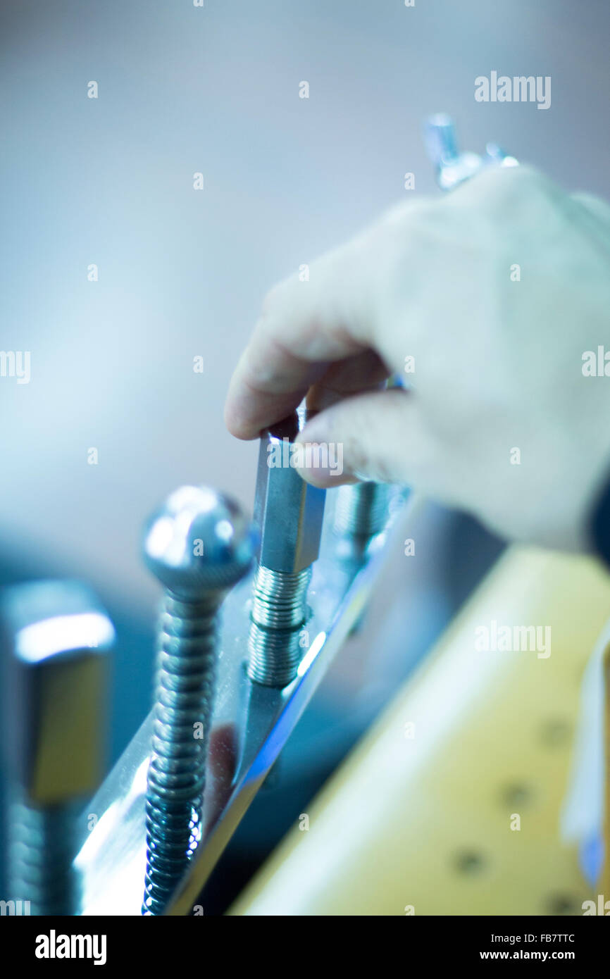 Physiotherapy and orthopedics clinic patient in hand, fingers and wrist ...