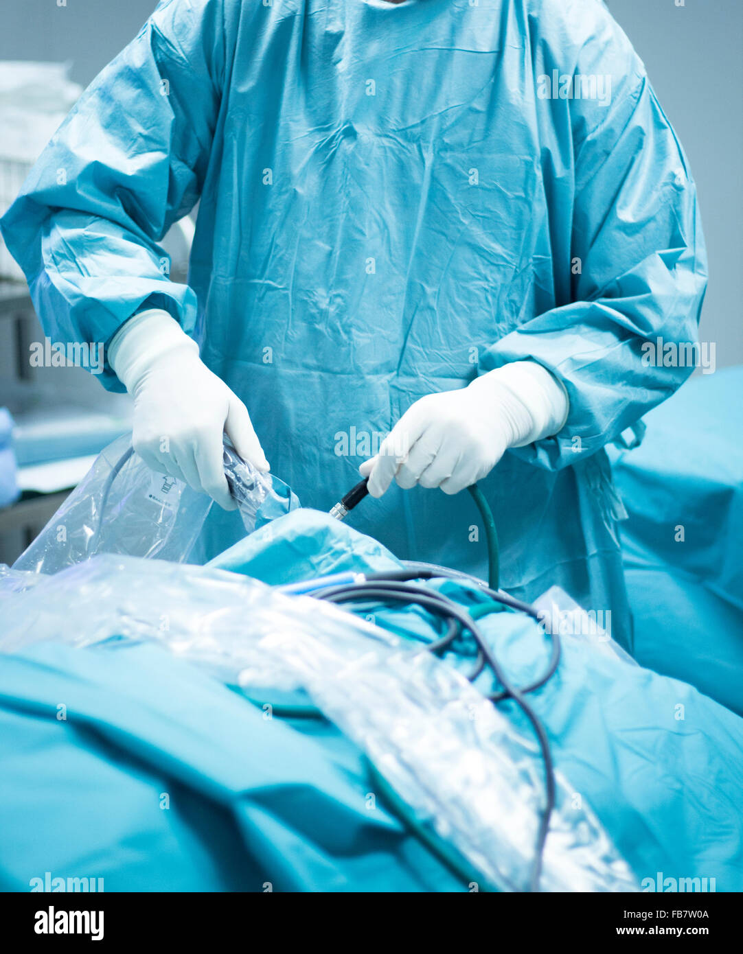 Knee arthroscopy orthopedic surgery operation in hospital operating ...