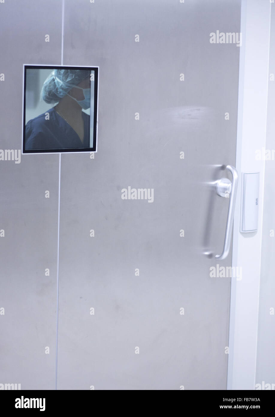 Hospital surgery emergency operating room metal door photo Stock Photo ...