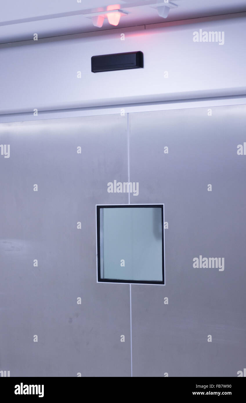 Hospital surgery emergency operating room metal door photo Stock Photo ...