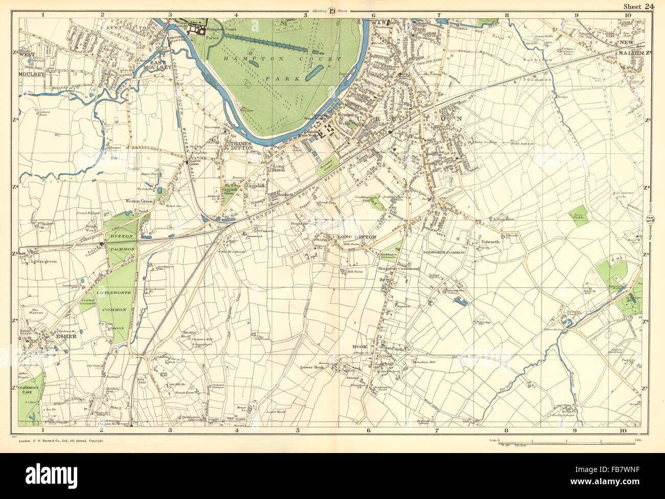 Map of esher hi-res stock photography and images - Alamy
