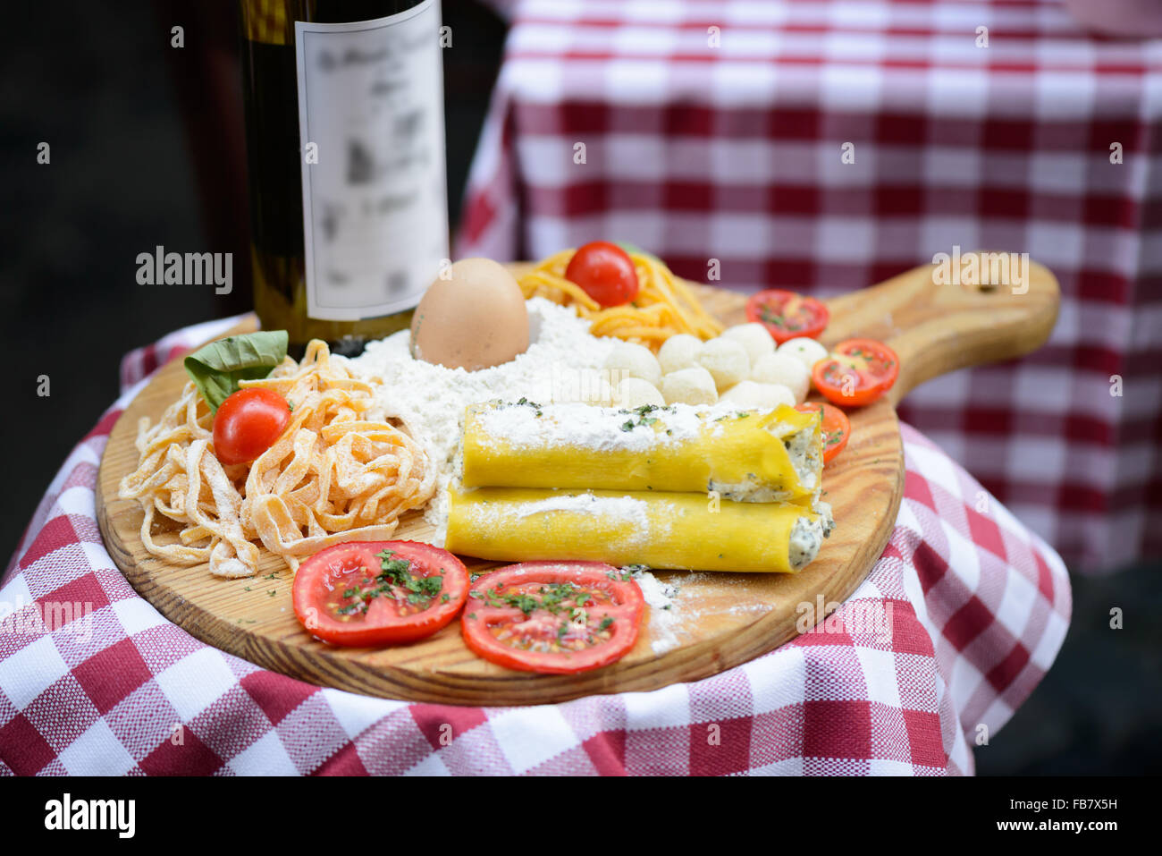 outside an italian restaurant in Rome near Navona square, vegetables ...