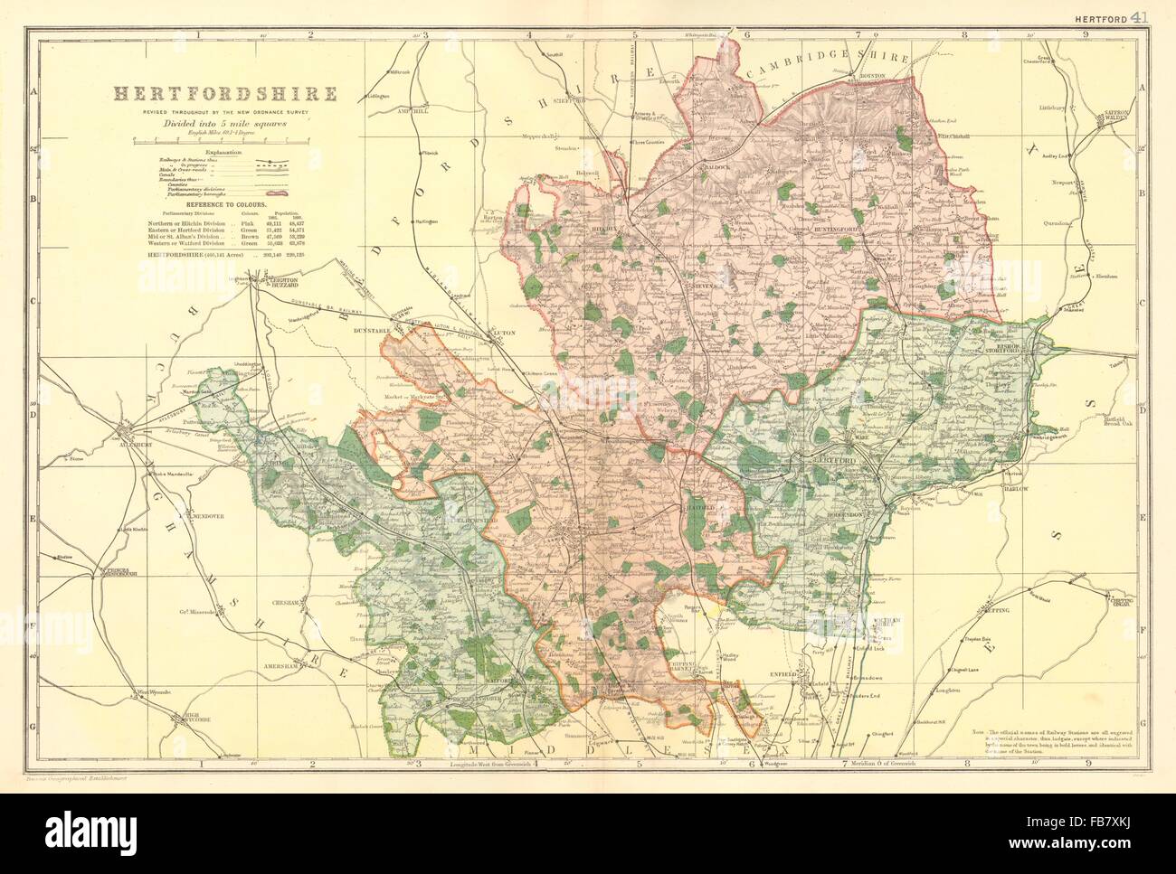 Hertfordshire map hi-res stock photography and images - Alamy
