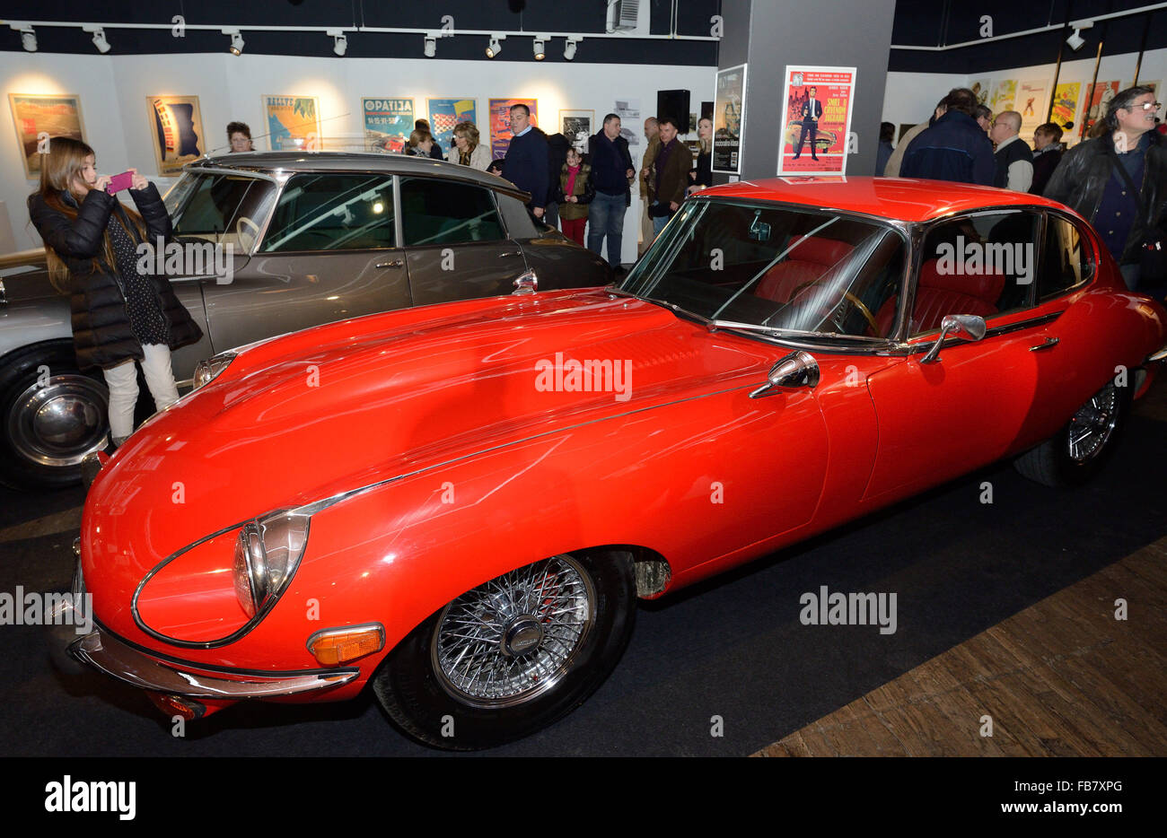 Zagreb, Croatia. 11th Jan, 2016. A 1969 Jaguar E type Ser 2 car is ...