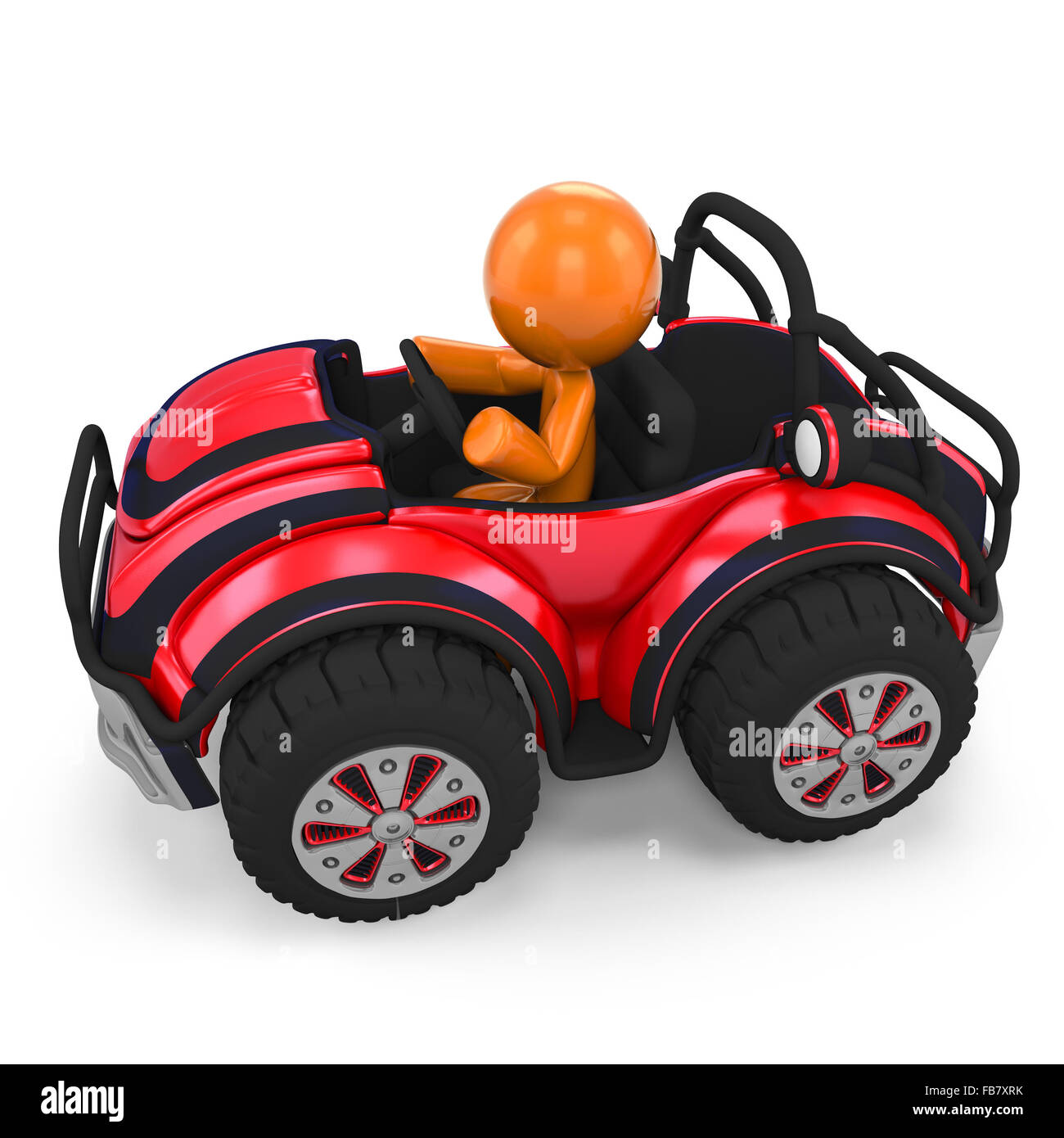 3d orange man in dune buggy Stock Photo - Alamy