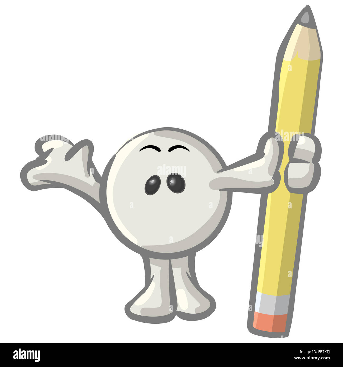 Royalty-free clipart picture of a white konkee character standing with ...