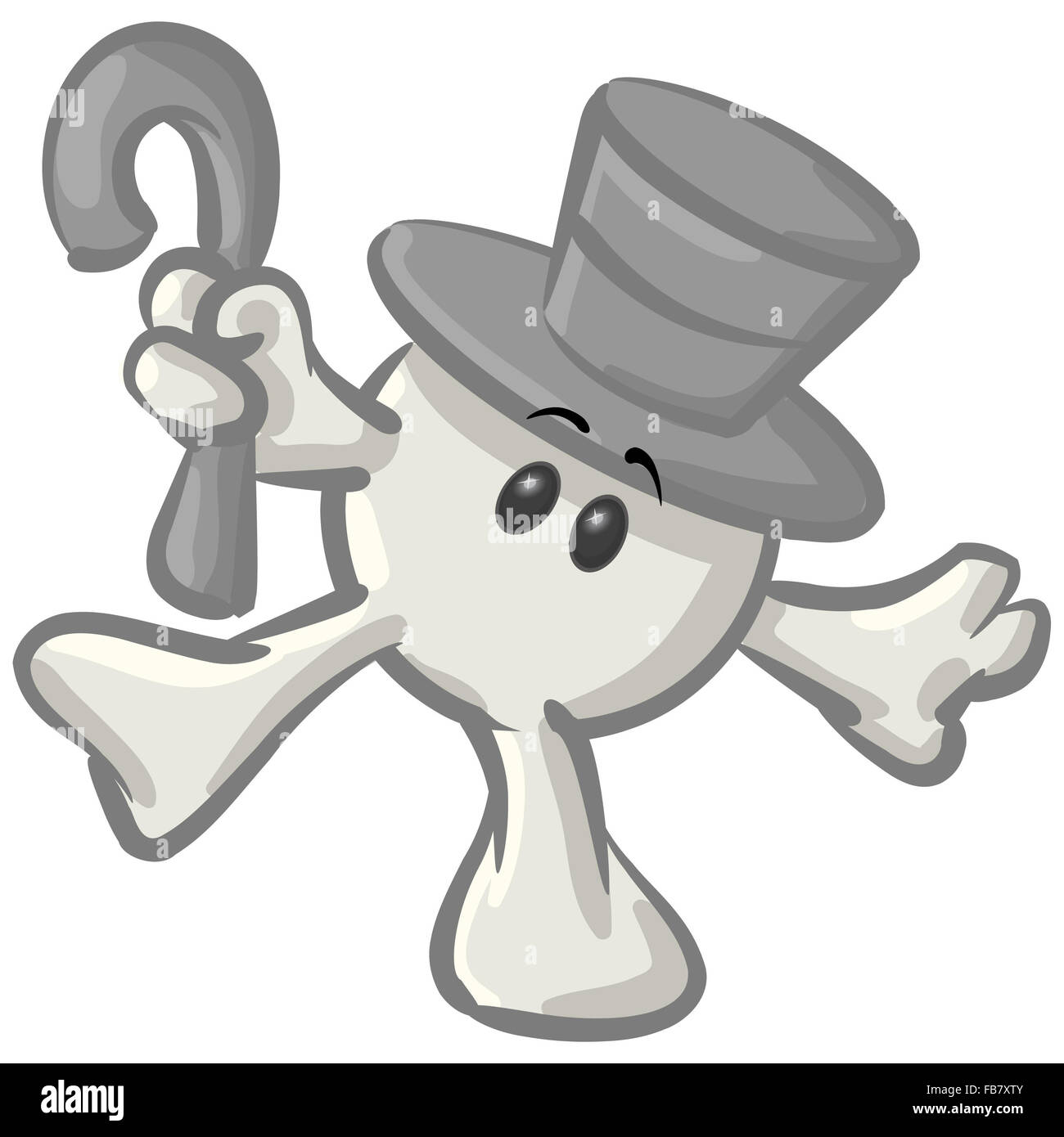 Royalty-free clipart picture of a white konkee character in a top hat ...