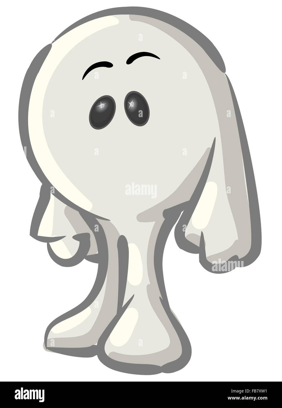 Royalty-free clipart picture of a white konkee character, on a white ...