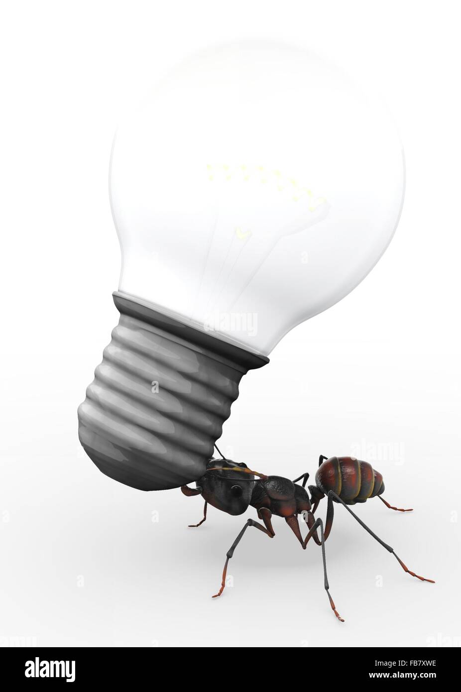 An ant carrying a light bulb which is evidently much, much heavier than ...