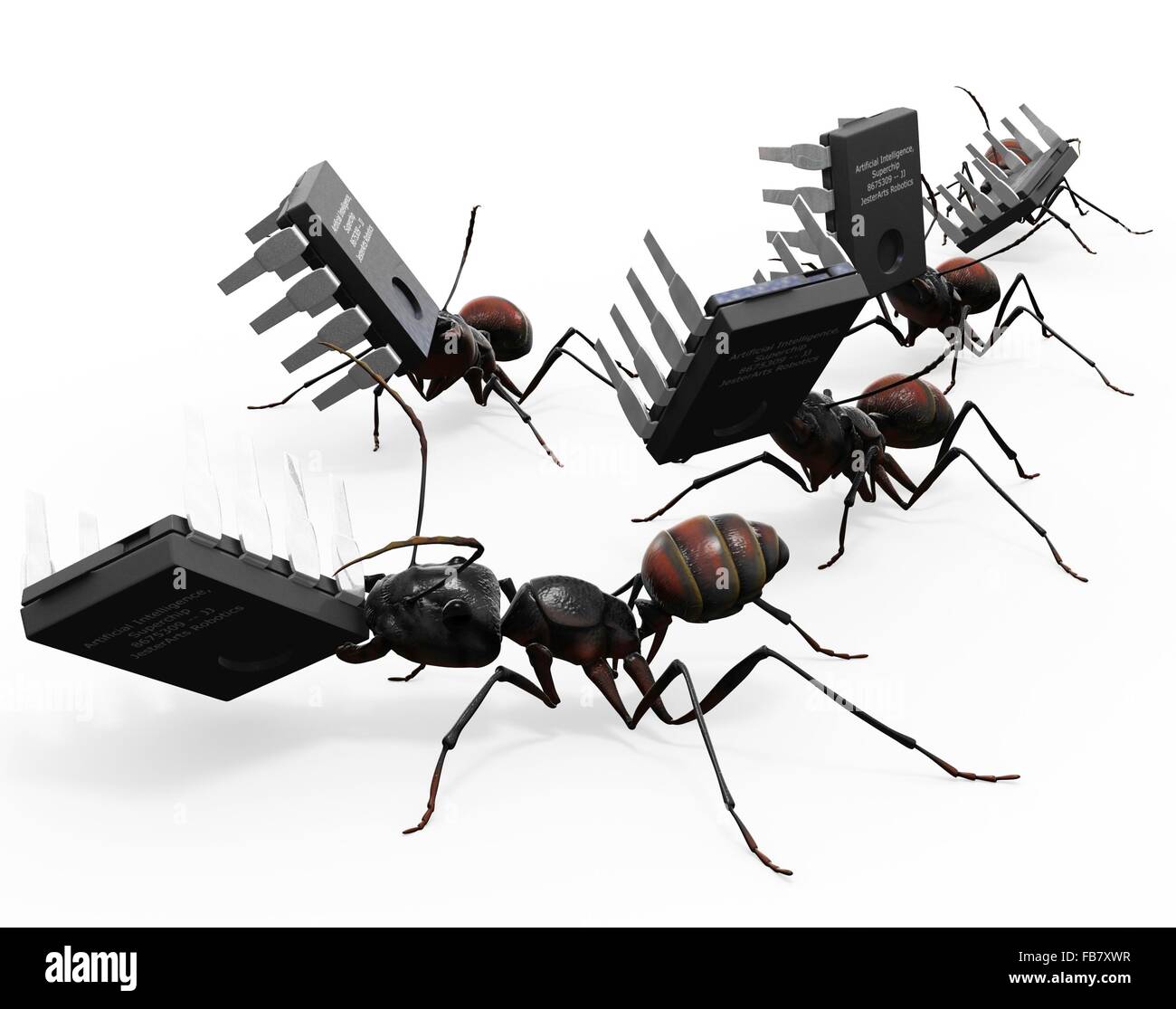 Ants carrying microchips. Good concept for "computer bugs Stock Photo ...