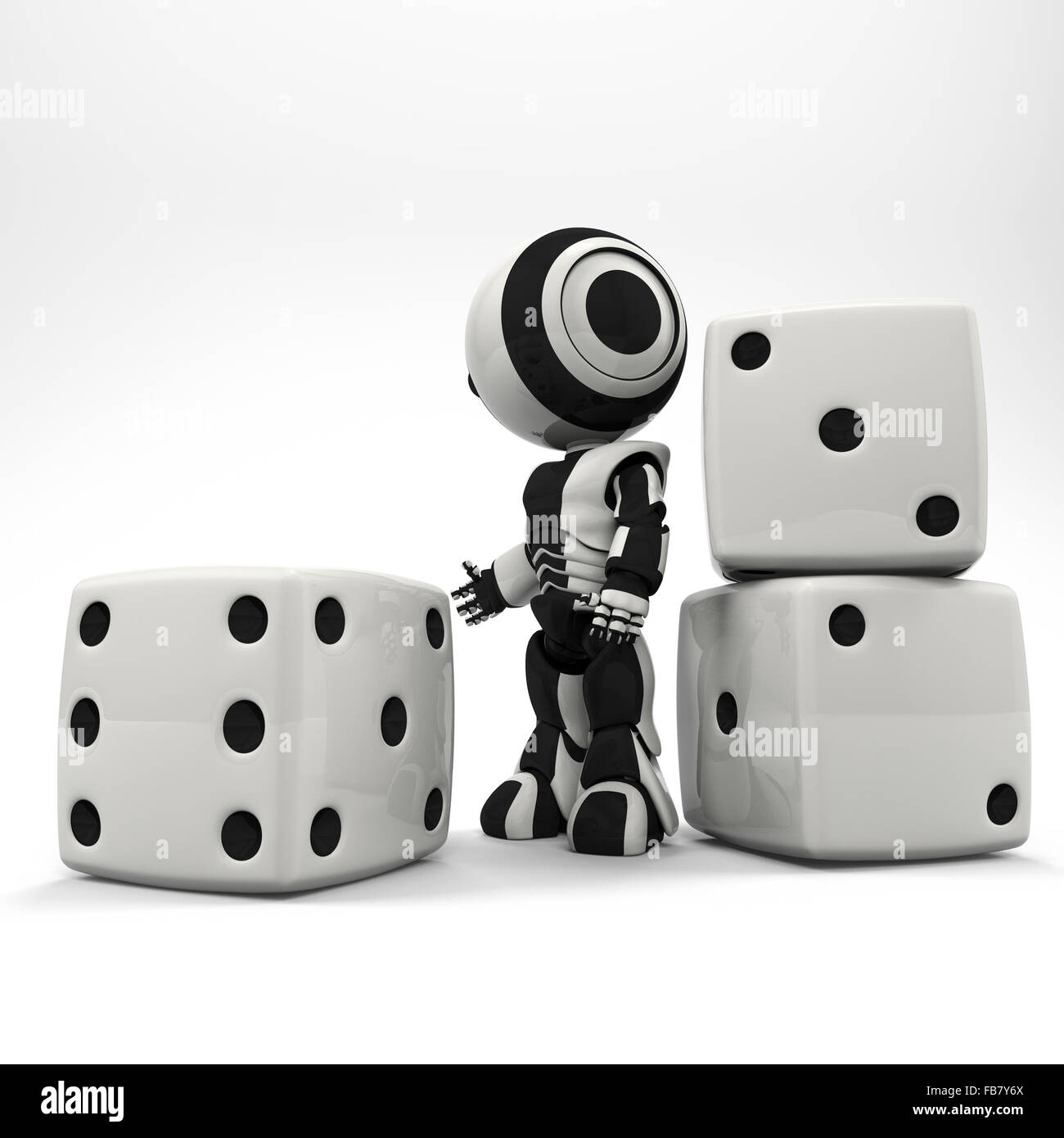 A robot presenting some rather large dice Stock Photo - Alamy