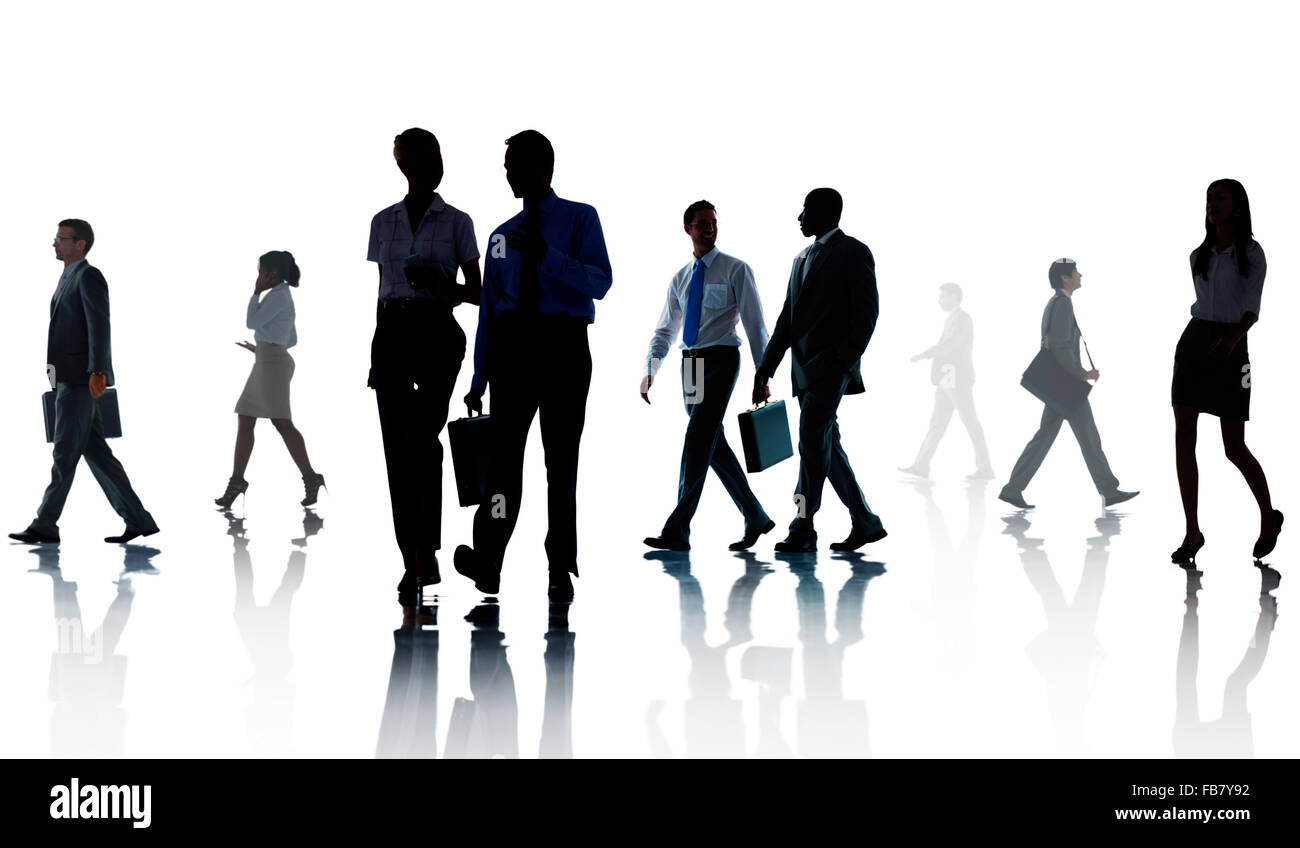 Corporate Business People Walking Rush Hour Concept Stock Photo - Alamy