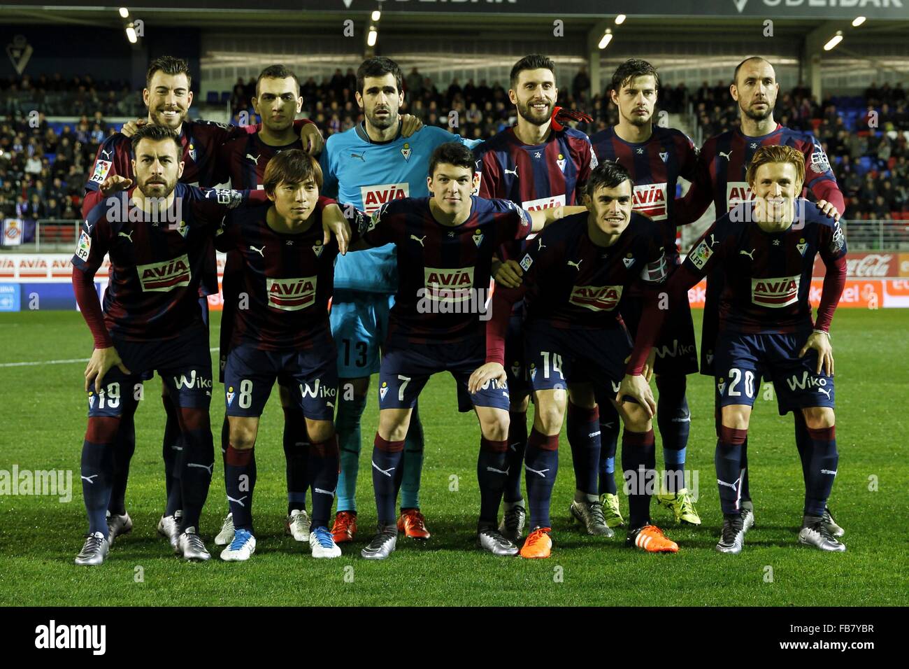 Eibar, Spain. 10th Jan, 2016. Eibar team group line-u Football/Soccer ...