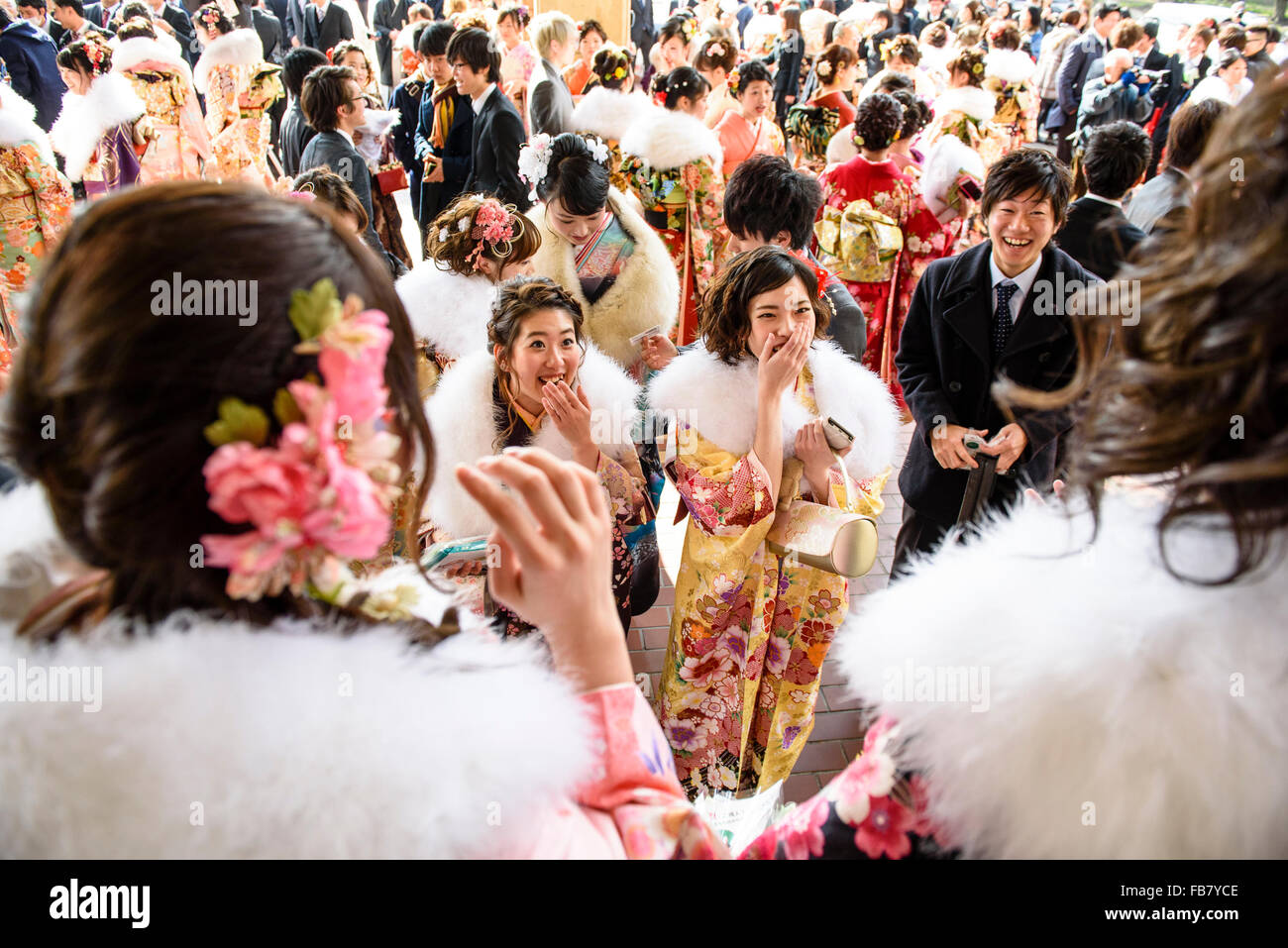 JANUARY 11, 2016 - 20-year-olds attend a Coming of Age Day ceremony at ...