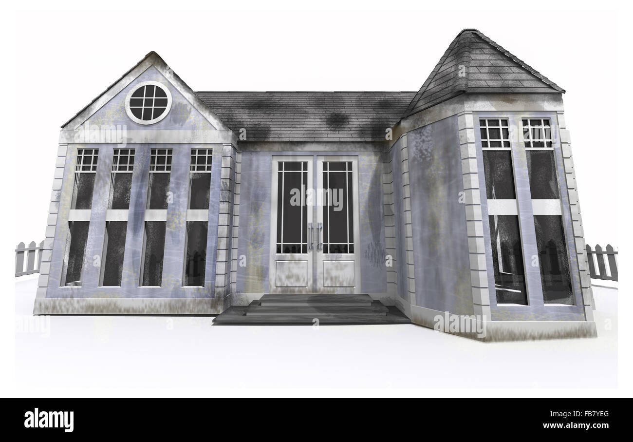 Old damaged ruin house Cut Out Stock Images & Pictures - Alamy