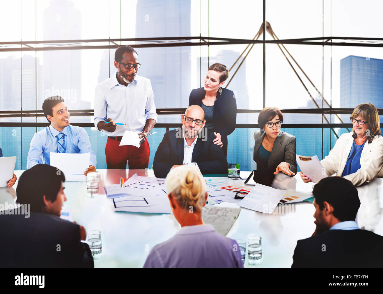 Business People Corporate Meeting Presentation Communication Concept ...