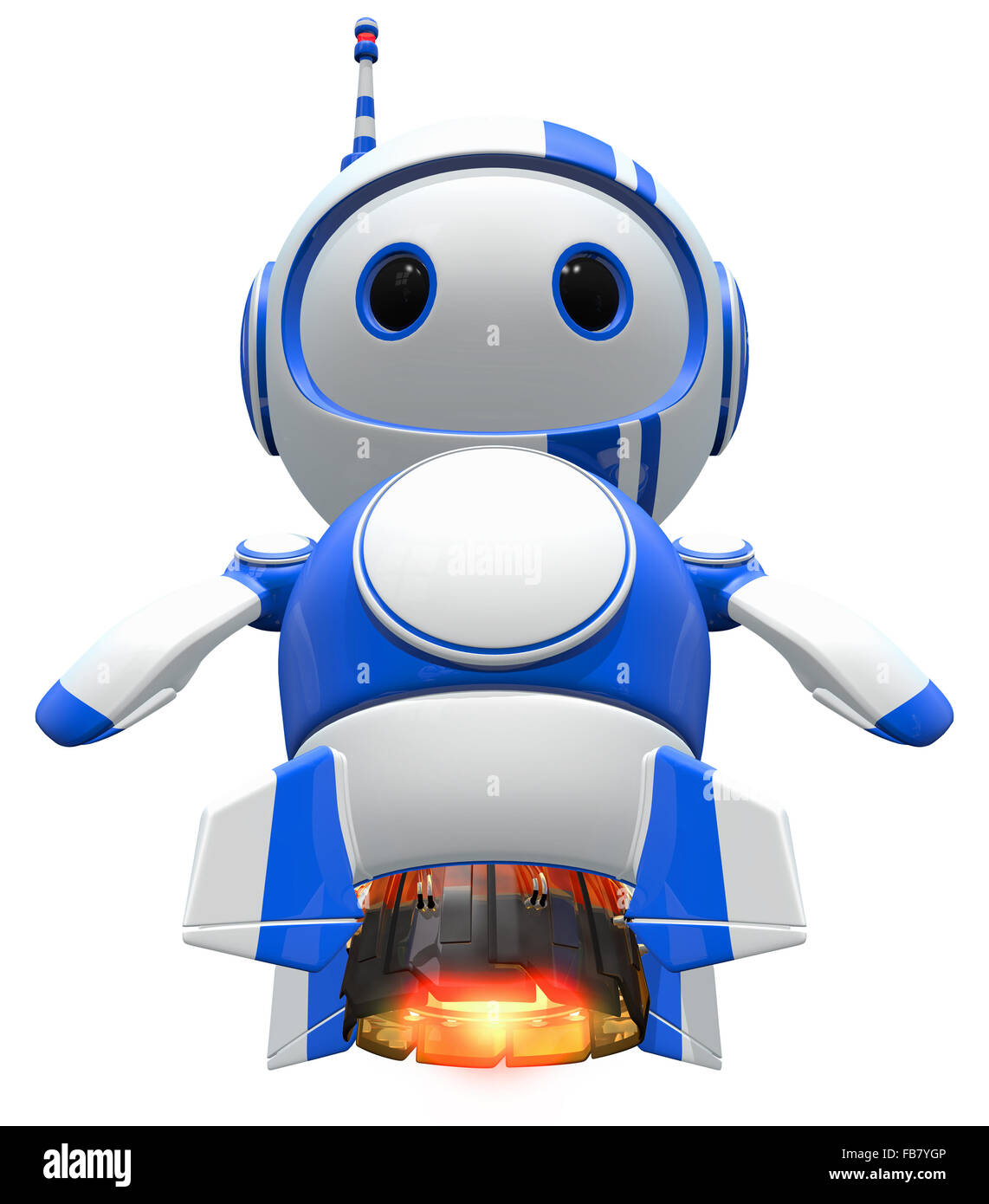 Robot blasting off, with jet engines burning Stock Photo - Alamy