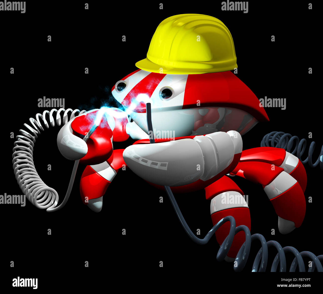Scutter crab robot repairing a power cable, good technologies and ...