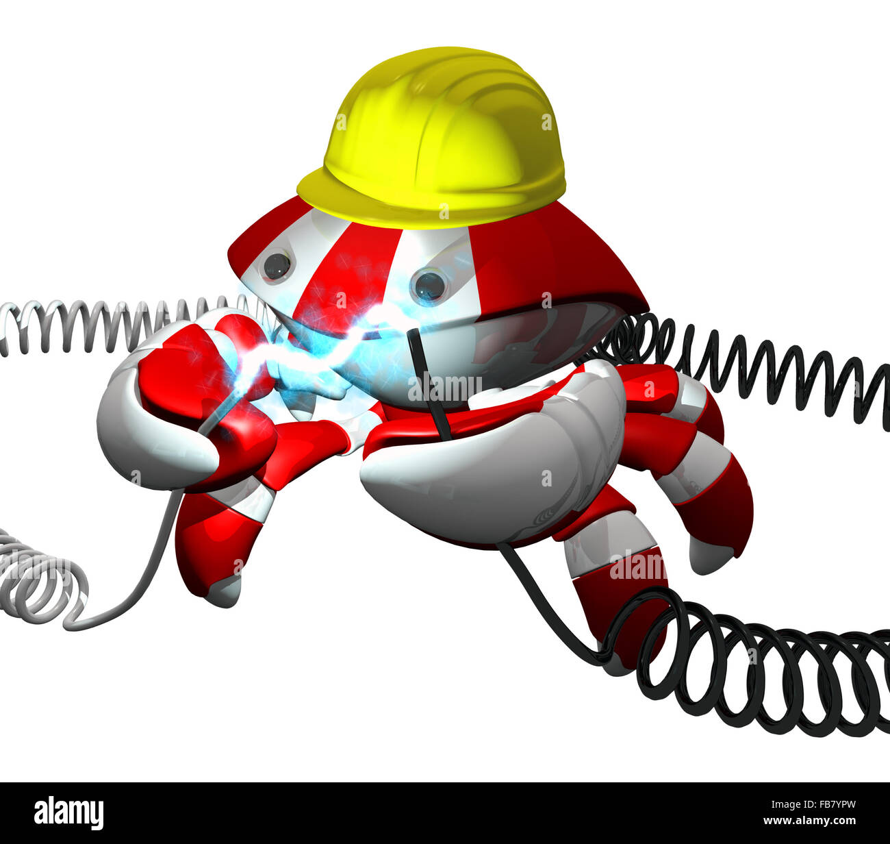 Scutter crab robot repairing a power cable, good technologies and ...