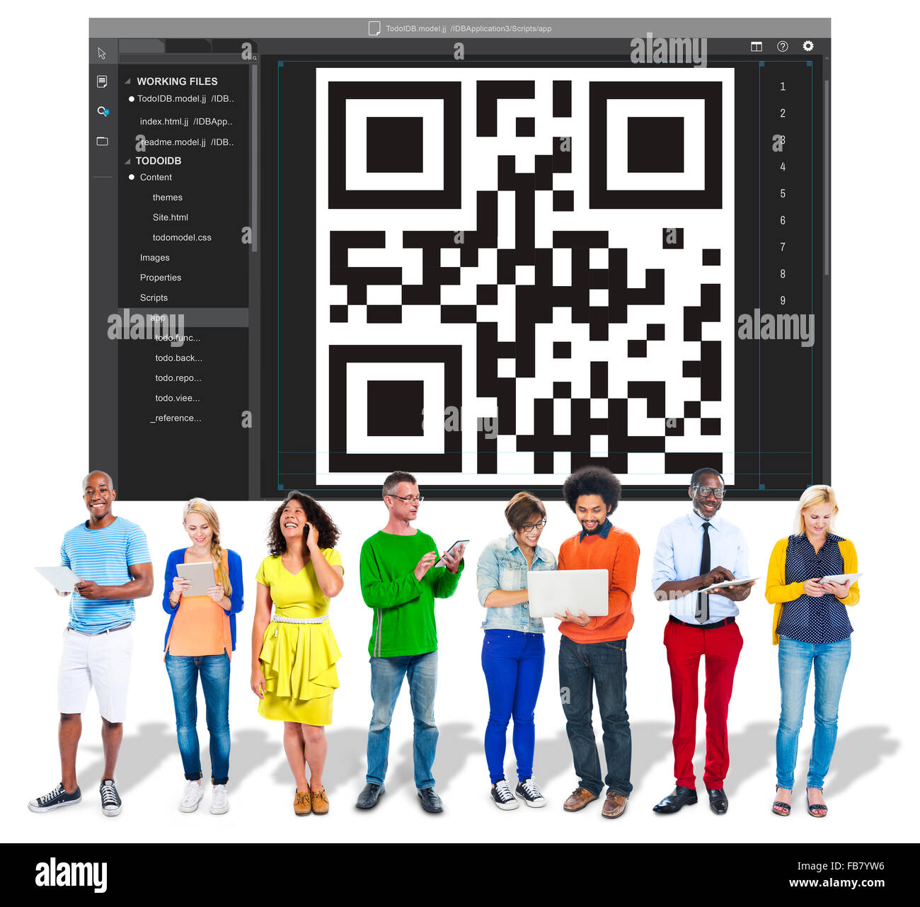 QR Code Encryption Interface Coding Concept Stock Photo - Alamy