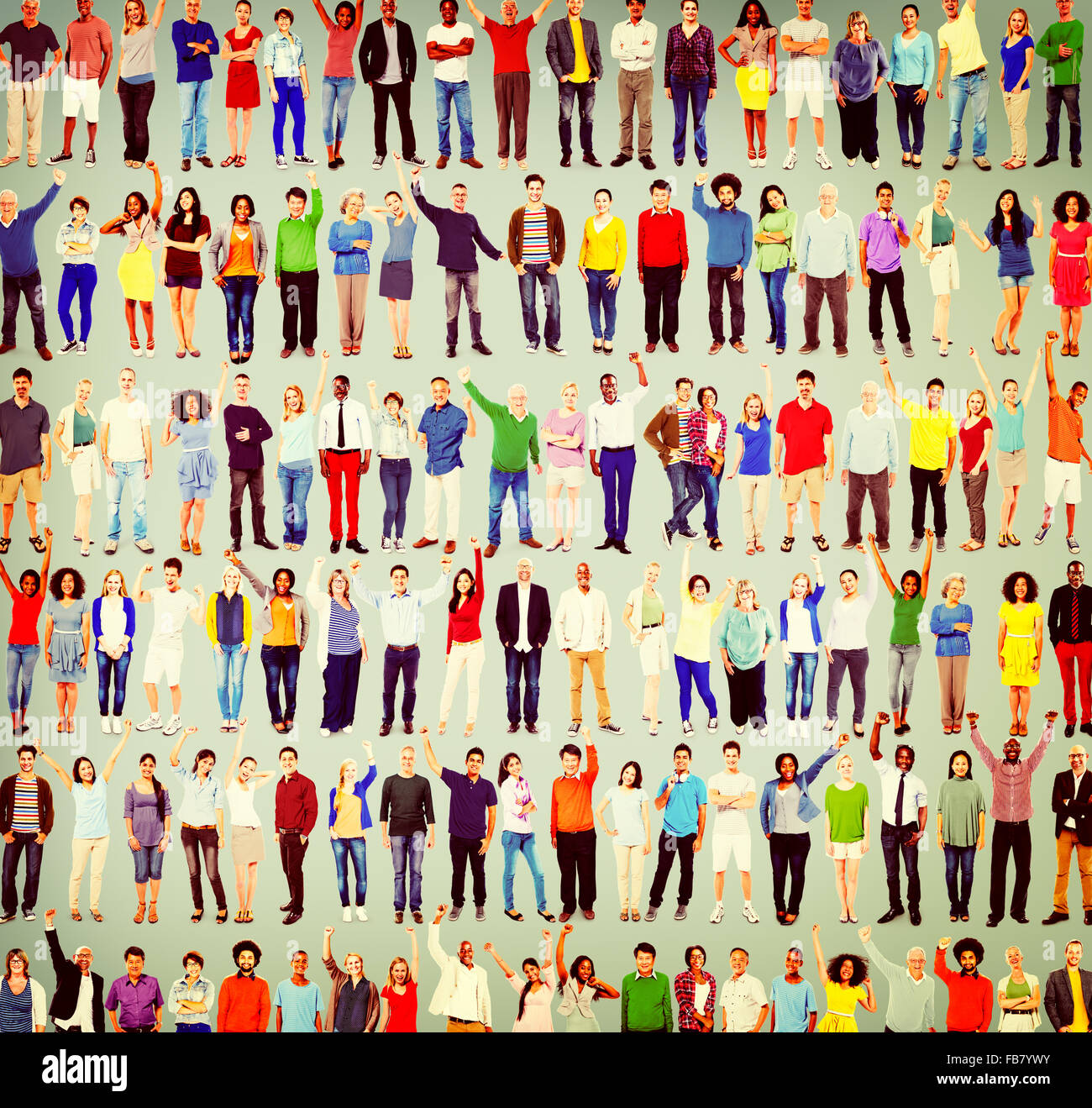 Diversity Success Celebration Happiness Community Crowd Concept Stock ...