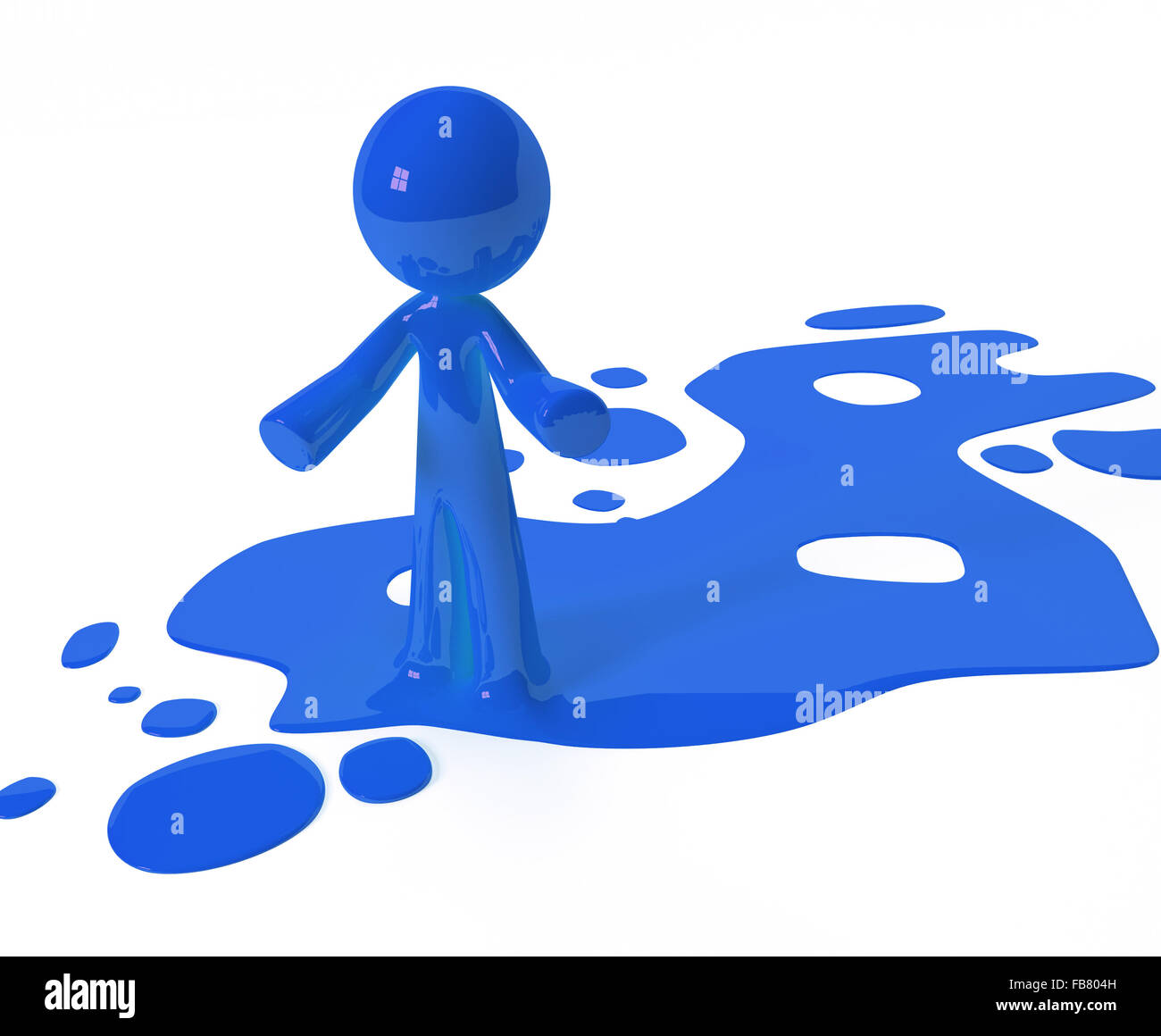 Person emerging from puddle of colored paint, ink, or liquid Stock ...