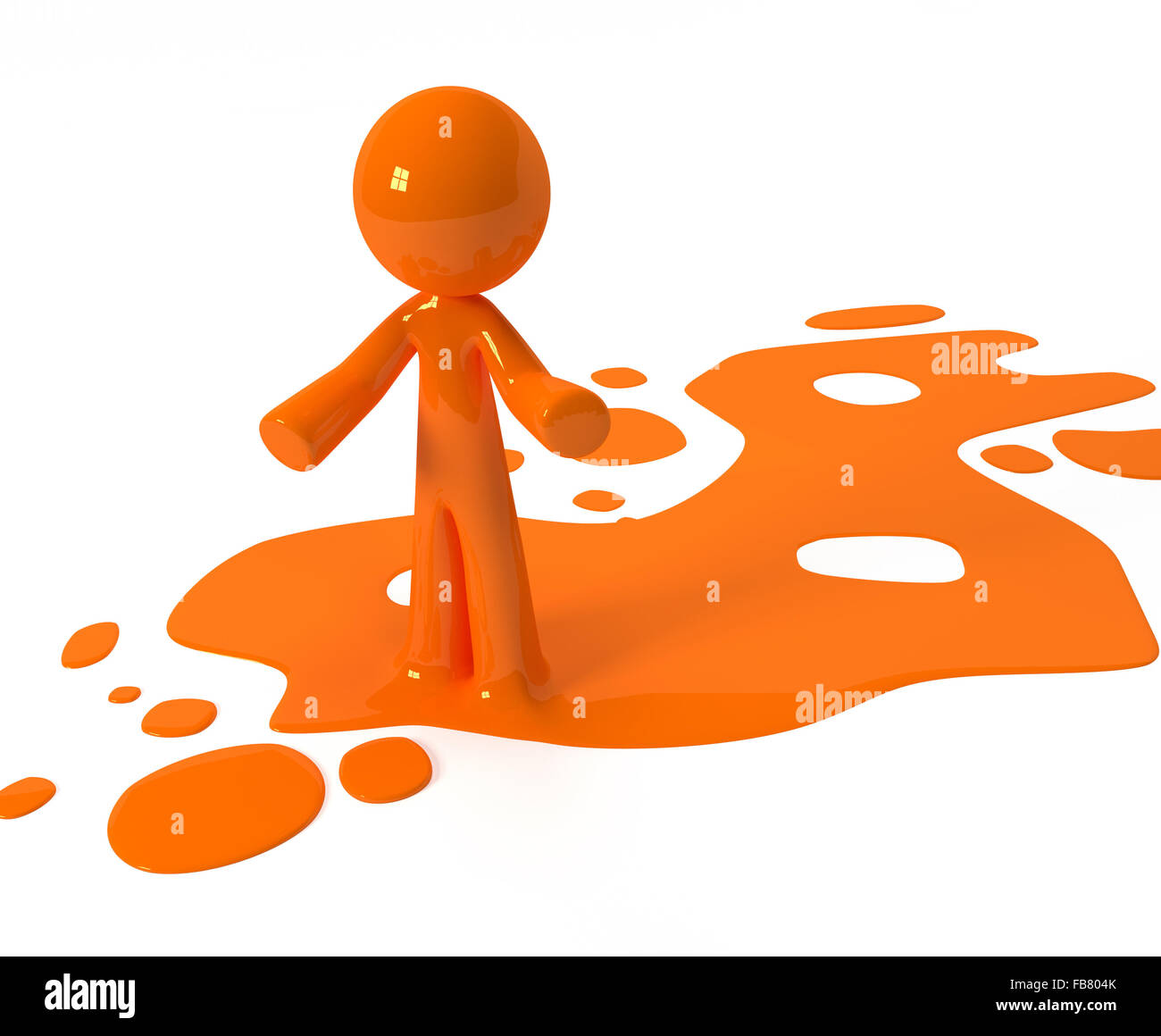 Person emerging from puddle of colored paint, ink, or liquid Stock ...