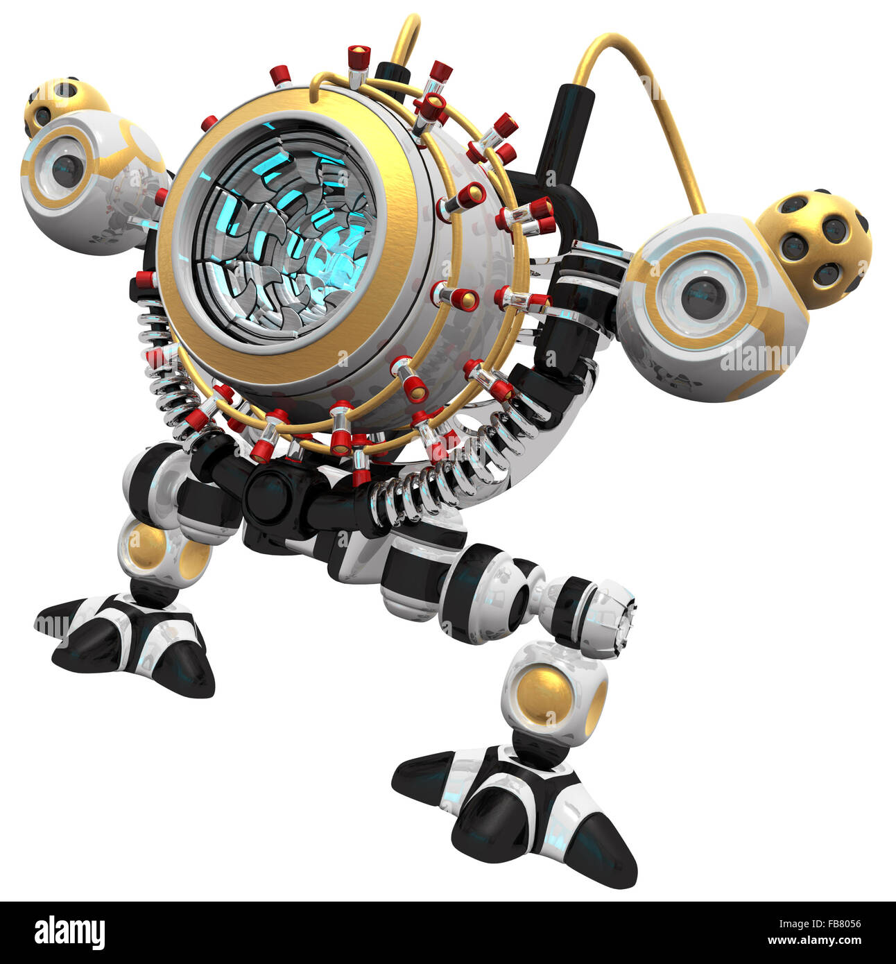 A robot, 3d generated, concept in malware and viruses, for software ...
