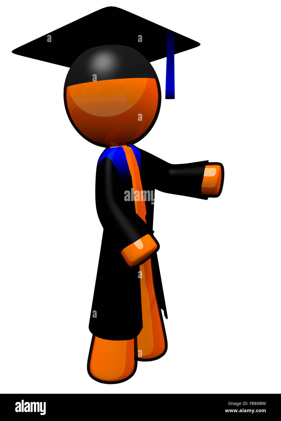 An orange man graduate. He is wearing his graduation robe Stock Photo ...