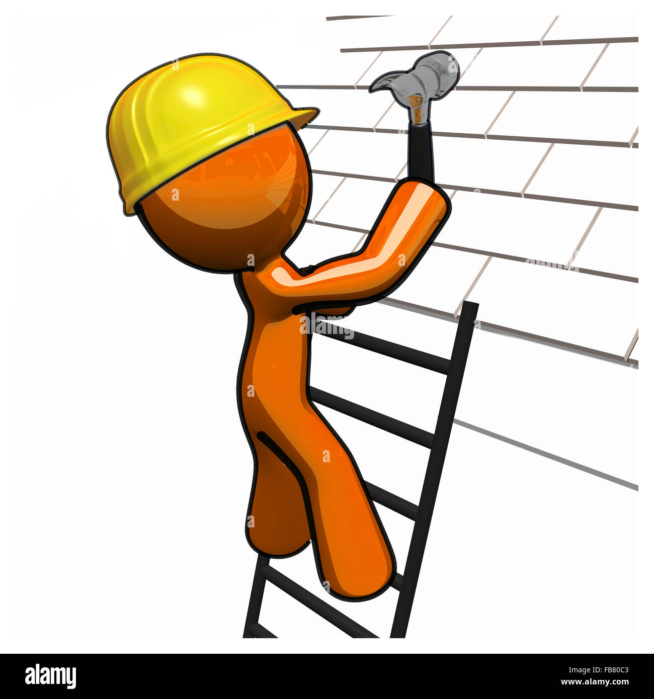 Worker roofing Cut Out Stock Images & Pictures - Alamy