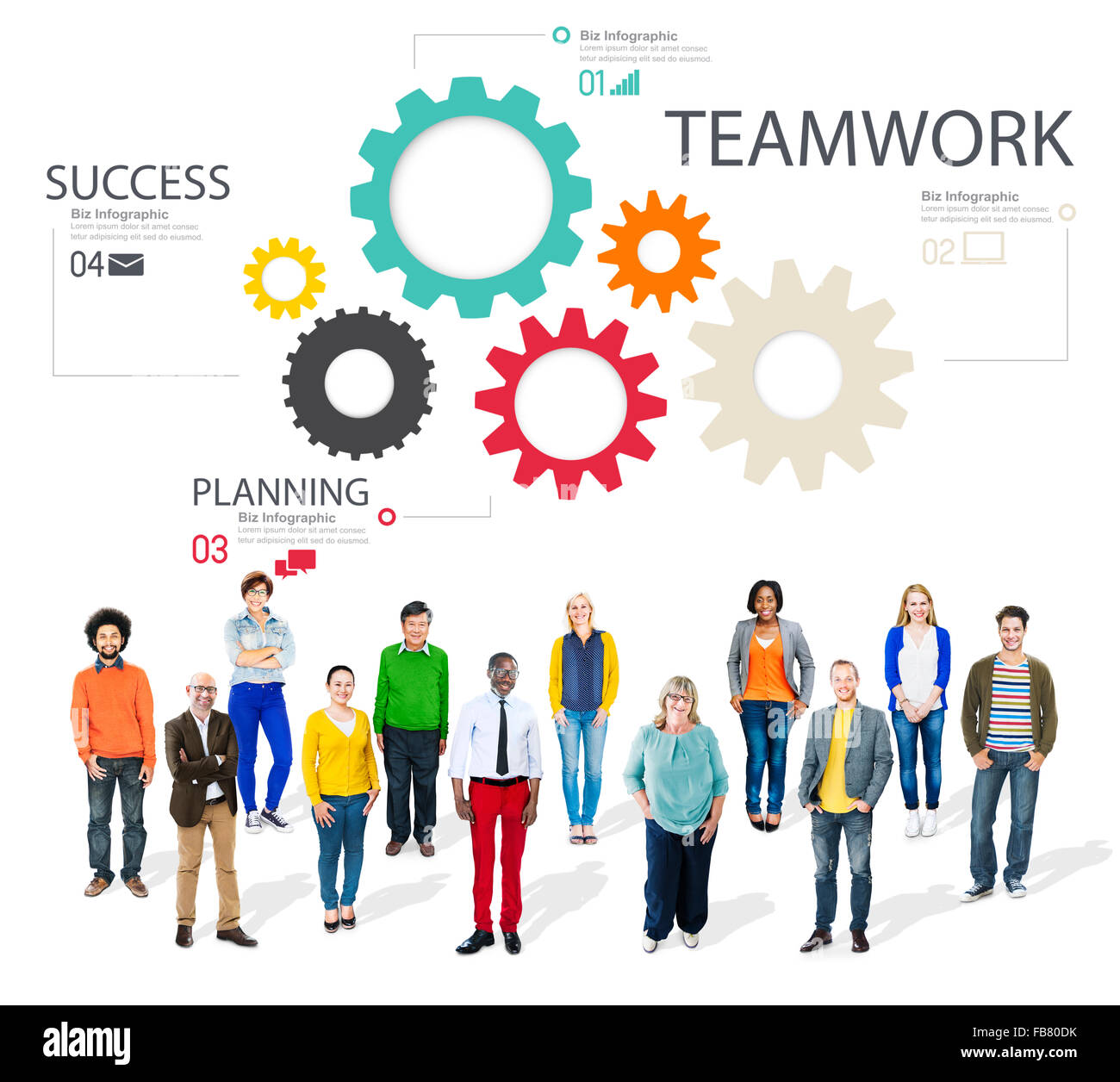Teamwork Team Group Gear Partnership Cooperation Concept Stock Photo ...