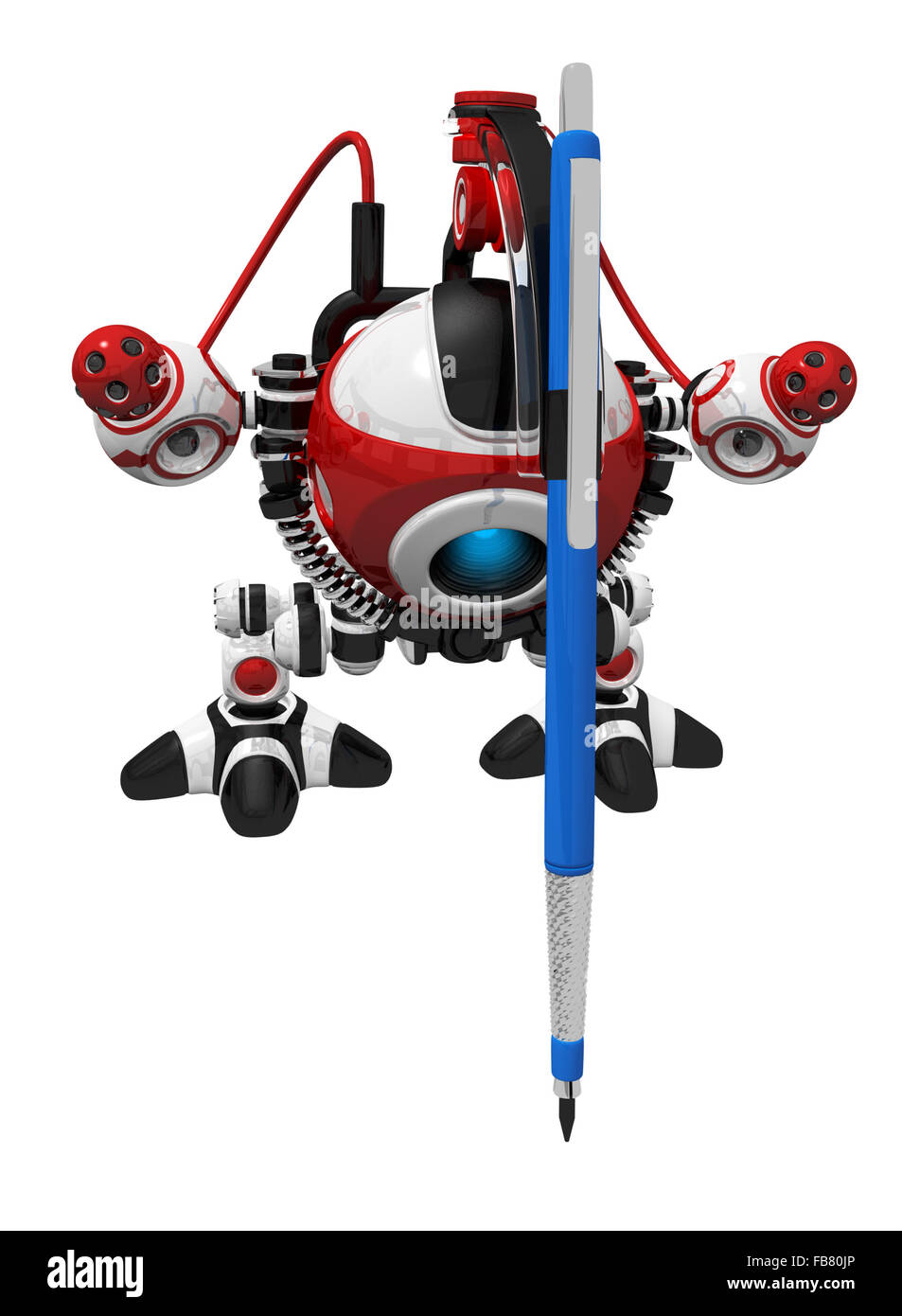 Robot with drafting pencil attached to him, creating something in your ...