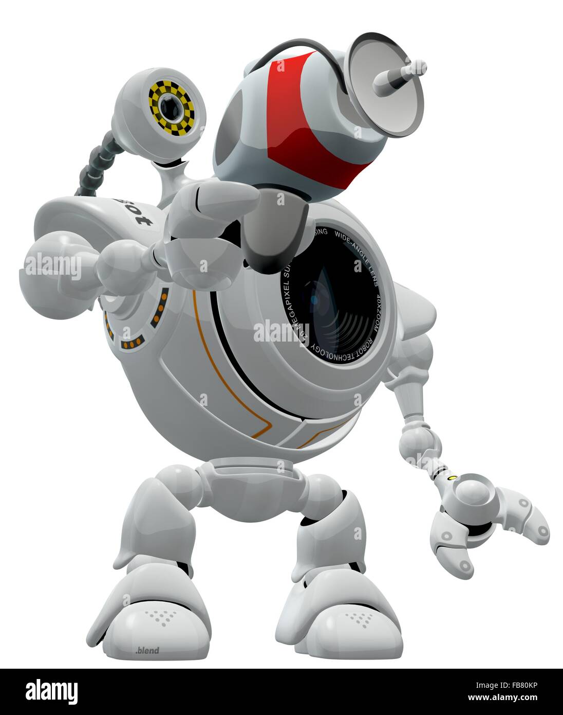 A robot web cam pointing a ray gun. Angle is taken from that cliche ...