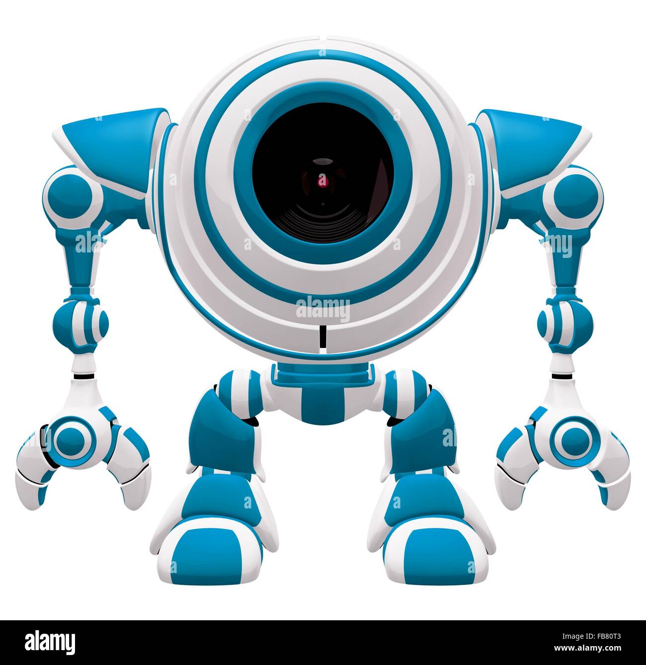 A small robot standing straight up in a disciplined pose. Or maybe he ...