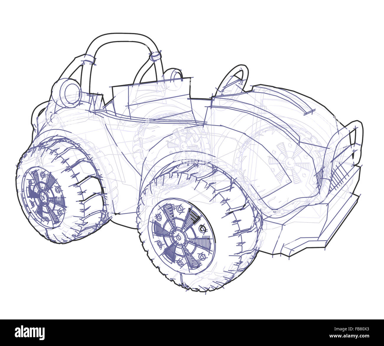 A technical drawing of an off road vehicle Stock Photo - Alamy