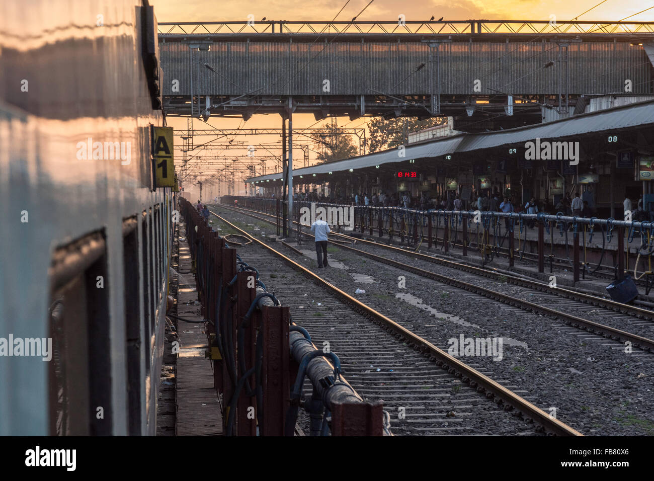Indian Railways, sunset, India Stock Photo - Alamy