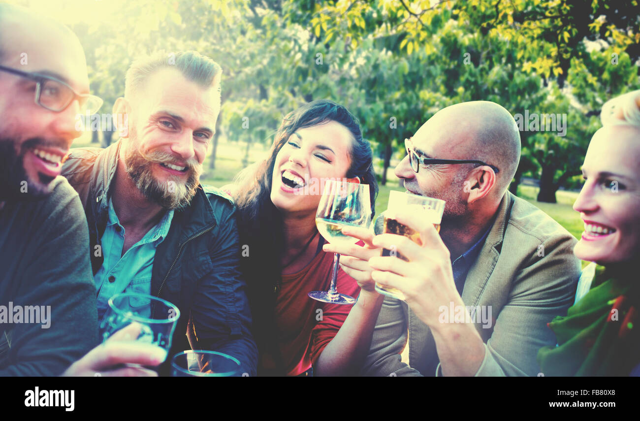 Party Celebrating Friendship Drinking Togetherntess Concept Stock Photo ...