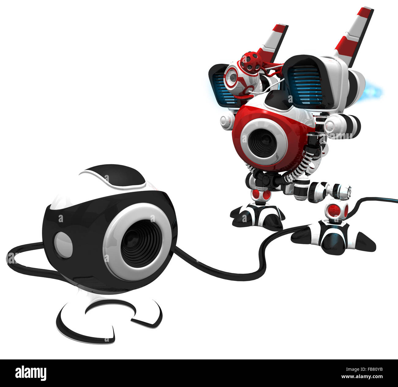 A webcam robot looking at a computer camera Stock Photo - Alamy