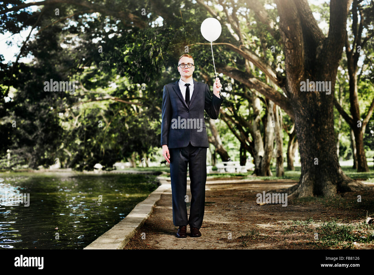 Balloon Executive Flying Success Business Rise Start Concept Stock ...